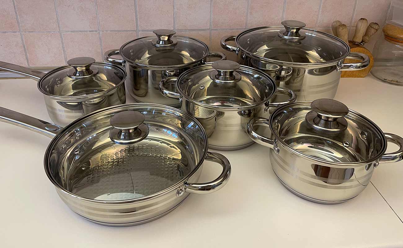 SUPER COOKING - PENTOLE PROFESSIONALI | Set 12 pezzi in acciaio ...